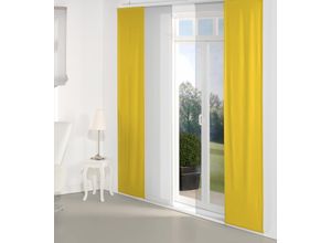 4004567170646 - Schiebegardine WIRTH Dim out Gr 1 gelb B60cm H145cm Polyester Gardinen inkl Beschwerungsstange