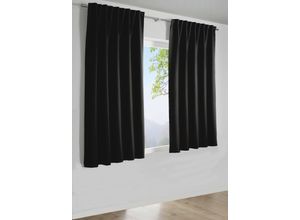 4040976251804 - Gardine SEHLBACH Schal Dimout Uni Gr 1 schwarz B140cm H175cm Polyester Gardinen mit Gardinenband und verdeckten Schlaufen