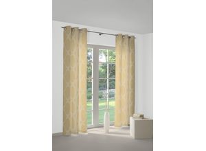 4004567121532 - Vorhang WIRTH Lahstedt Gr 1 beige (sand) B135cm H145cm Jacquard Polyacryl Polyester Gardinen