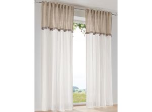6933897923906 - Gardine HEINE HOME Gr 1 weiß (weiß natur) B135cm H145cm Leinen Polyester Gardinen