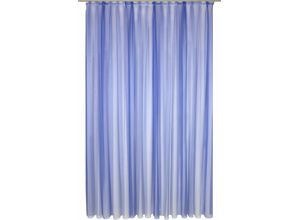 4004567148805 - Gardine WIRTH Eloise Gardinen Gr 175 cm Faltenband 300 cm blau Fertiggardine Fertigstore Gardine Gardinenstore Langstore Schlafzimmergardinen Store