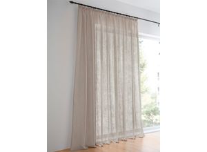 6930325796545 - Gardine HEINE HOME Gr 1 grau (taupe) B290cm H145cm Polyester Gardinen