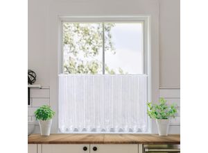 4007863711308 - Scheibengardine Fabia nach Maß Gr 1 weiß B80cm H30cm Voile Polyester Gardinen SB-Bistro Fabia maßgenaue Anfertigung
