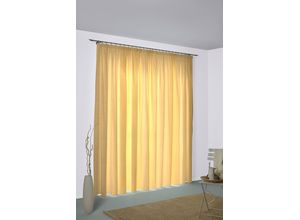 4004567343996 - Vorhang WIRTH Niederau Gr 1 gold (goldfarben) Gardinen 145cm Smokband 132cm Polyacryl Polyester B132cm H145cm