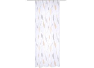 4056751437493 - Vorhang HOME WOHNIDEEN PAOLO Gr 1 gelb B140cm H145cm Voile Polyester Gardinen Kräuselbandschal bedruckt