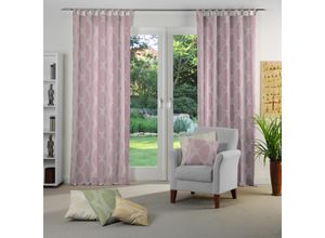 4004567055097 - Vorhang WIRTH Lahstedt Gr 1 rosa B135cm H145cm Jacquard Polyacryl Polyester Gardinen