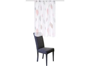 4056751474726 - Vorhang HOME WOHNIDEEN PAOLO Gr 1 weiß B140cm H145cm Voile Polyester Gardinen Kräuselbandschal PAOLO bedruckt