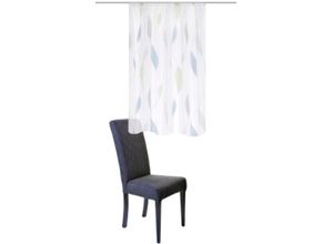 4056751474740 - Vorhang HOME WOHNIDEEN PAOLO Gr 1 blau (blau grün) B140cm H145cm Voile Polyester Gardinen Kräuselbandschal PAOLO bedruckt