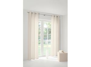 4004567290504 - Vorhang MIRKO Gr 1 beige (natur) B142cm H145cm Jacquard Baumwolle (Bio-Baumwolle) GUIDO MARIA KRETSCHMER HOME & LIVING Gardinen blickdicht nachhaltig monochrom basic