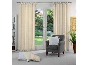 4004567519018 - Vorhang WIRTH Telfort Gr 1 gold (goldfarben) B132cm H145cm Jacquard Baumwolle Polyester Gardinen