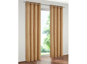 4004567113858 - Vorhang WIRTH Holmsund 288g qm Gr 8 gelb (ocker) Gardinen 160cm Ösen 172cm Polyacryl B172cm H160cm