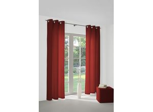 4004567120221 - Vorhang WIRTH Dim out Gardinen Gr 150 cm Ösen 145 cm rot Ösen Gardine
