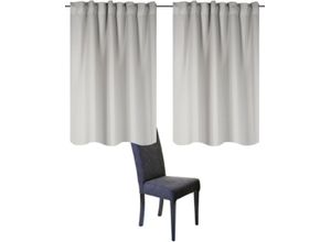4056751474108 - Vorhang HOME BASICS BLACKY Gr 3 grau B140cm H225cm Polyester Gardinen 2er Pack Kombibandschal BLACKY Uni