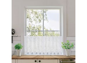 4007863711544 - Scheibengardine Branda Gr 1 weiß B80cm H45cm Polyester Gardinen SB-Bistro Branda