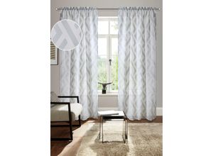 4068222401049 - Gardine BRUNO BANANI Lynn Gr 2 grau B140cm H175cm Scherli Polyester Gardinen schöner Schal Scherli zeitlos und modern