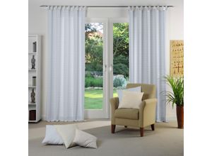4004567517410 - Vorhang WIRTH Berwick Gr 1 blau B132cm H145cm Jacquard Baumwolle Polyester Gardinen