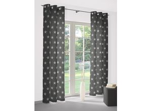 4004567158835 - Vorhang WIRTH FELINO Gr 1 grau B132cm H145cm Jacquard Polyester Baumwolle Gardinen