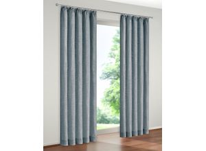 4004567108205 - Vorhang WIRTH Warnow Gr 11 blau (rauchblau) B132cm H160cm Chenille Polyacryl Gardinen 270 g m2