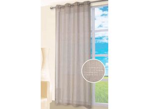 4016478991579 - Vorhang KUTTI Celtic Gr 1 grau (taupe) B140cm H145cm Polyester Gardinen Gardine halbtransparent Leinenoptik Effektgarn