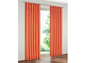 4004567100971 - Vorhang WIRTH Trondheim 234 g m² Gardinen Gr 145 cm Schlaufen 132 cm orange (terra) Schlaufen Gardine