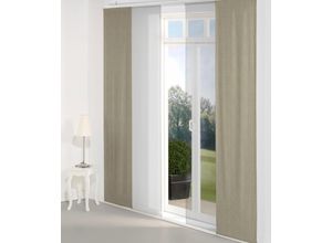 4004567341787 - Schiebegardine WIRTH Torbole Gr 1 braun (mittelbraun) B60cm H145cm Jacquard Baumwolle Polyester Gardinen