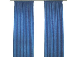 4004567132507 - Vorhang WIRTH B-Holmsund Gr 1 blau (royalblau) B132cm H145cm Chenille Polyacryl Gardinen