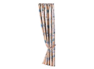 4005385839180 - Vorhang WECKBRODT Matteo Gr 1 beige (sand blau) B140cm H145cm Polyester Gardinen Satin bedruckt leichte Qualität mit Raffhalter Gardine Store