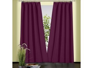 4005385827620 - Vorhang WECKBRODT Sento Gardinen Gr 150 cm Kräuselband 135 cm lila (aubergine) Kräuselband Gardine Gardine blickdicht Baumwolle matte Struktur unifarben