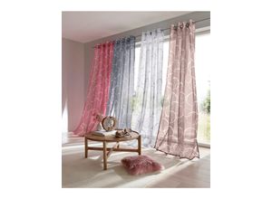 6936782376849 - Gardine HEINE HOME Gr 1 weiß (weiß grau) B135cm H145cm Polyester Gardinen