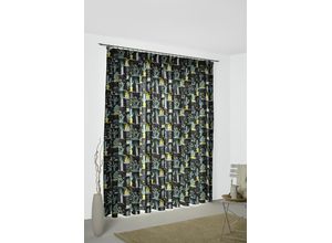 4004567254896 - Vorhang WIRTH Oakham Gardinen Gr 150 cm Kräuselband 130 cm grün (grün schwarz) Kräuselband Gardine