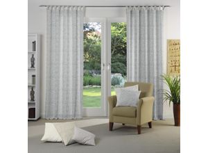 4004567513771 - Vorhang WIRTH Gospic Gr 1 blau Gardinen 145cm Schlaufen 132cm Baumwolle Polyester B132cm H145cm