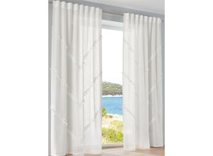 6941446673363 - Gardine HEINE HOME Gr 4 weiß B130cm H245cm Polyester Gardinen
