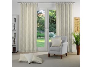 4004567121464 - Vorhang WIRTH Lahstedt Gr 1 beige (creme) B135cm H145cm Jacquard Polyacryl Polyester Gardinen