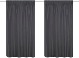 4056751476805 - Vorhang HOME BASICS MAITE Gr 1 grau B135cm H145cm Polyester Gardinen