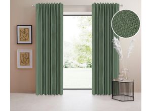 4068223949236 - Verdunkelungsvorhang Marusha Gr 1 grün (dunkelgrün) B135cm H145cm Polyester Polyester LEGER HOME BY LENA GERCKE Gardinen Verdunkelnder Vorhang blickdicht Leinenoptik verschiede Größen