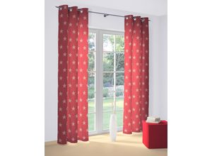 4004567158590 - Vorhang WIRTH FELINO Gr 1 rot Gardinen 145cm Ösen 132cm Polyester Baumwolle B132cm H145cm