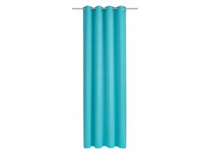 4004567143312 - Vorhang WIRTH Dim out Gardinen Gr 150 cm Ösen 145 cm blau (türkis) Ösen Gardine