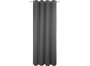 4004567254247 - Vorhang WIRTH Newbury Gr 1 grau Gardinen 145cm Ösen 130cm Baumwolle Polyester B130cm H145cm