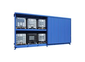 4260696923939 - Gefahrstoff-Regalcontainer zur passiven Lagerung HxBxT 3660 x 7060 x 1530 mm Kapazität 12 x 1000-l-IBC KTC