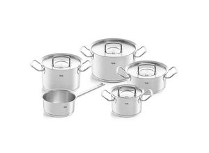 4009209380018 - Topf-Set ORIGINAL-PROFI COLLECTION® Edelstahl-Topfset Edelstahl 18 10 (7-tlg je 1 Kochtopf 16 20 24 cm Kasserolle 16 cm Bratentopf 20 cm) mit breitem Schüttrand Kaltmetallgriffen Made in Germany Induktion silberfarben