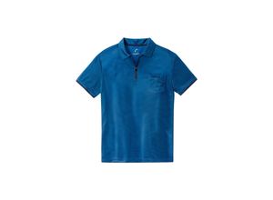9010497206640 - Herren Funktionspolo mit Zipper   blau   Größe XXXL