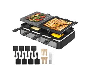 8682744808863 - Raclette Grill für 8 Personen mit kombinierter Grillfläche Naturgrillstein und Grillplatte 1400W 8682744808863 - Raclette Grill für 8 Personen mit kombinierter Grillfläche Naturgrillstein und Grillplatte 1400W