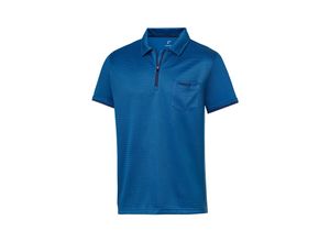 9010497206619 - Herren Funktionspolo mit Zipper   blau   Größe M