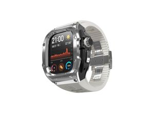 4255785151539 - Für Apple Watch Ultra 2   1 49mm Silikon Armband Metall Gehäuse Hülle