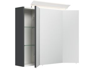 4251982674284 - Spiegelschrank 75cm inkl Design LED-Lampe und Glasböden weiss hochglanz