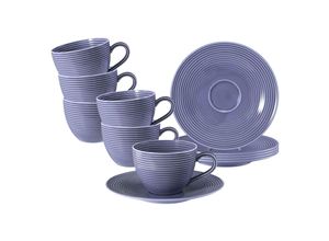4262517044281 - Kaffeetassen mit Untertassen Beat Color Glaze 260 ml 6er Set