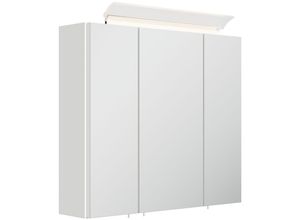 4251982674246 - Spiegelschrank 70cm inkl Design LED-Lampe und Glasböden weiss hochglanz
