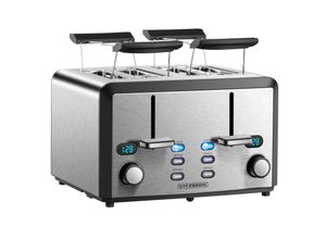 4260677792936 - Steinborg 4 Scheiben Edelstahl XXL Toaster mit Brötchenaufsatz 1600W