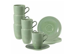 4262517044458 - Henkelbecher mit Untertassen Beat Color Glaze 350 ml 6er Set