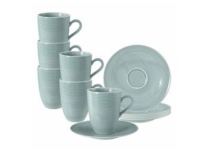 4262517044465 - Henkelbecher mit Untertassen Beat Color Glaze 350 ml 6er Set